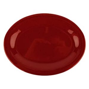 G.E.T. OP-950-RSP-EC Melamine Oval Serving Platter / Dinner Plate, 9.75" x 7.25", Red (Set of 4)