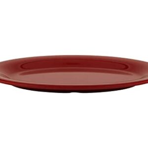 G.E.T. OP-950-RSP-EC Melamine Oval Serving Platter / Dinner Plate, 9.75" x 7.25", Red (Set of 4)