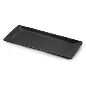 g.e.t. rp-1253-bk-ec 12" x 5.25" rectangular platter, nara, black, large, pack of 4