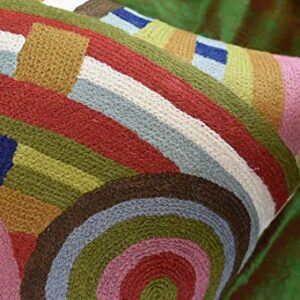 Kashmir Designs Hundertwasser Modern Pillow Cover | Beloved Gardens | Modern Outdoor Pillows | Abstract Couch Cushion| Modern Farmhouse Pillows | Mid Century Chair Cushions | Handmade Wool Size 18x18