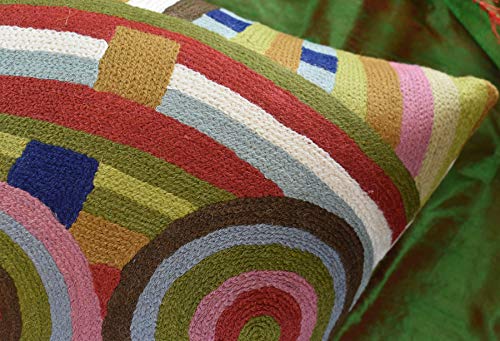 Kashmir Designs Hundertwasser Modern Pillow Cover | Beloved Gardens | Modern Outdoor Pillows | Abstract Couch Cushion| Modern Farmhouse Pillows | Mid Century Chair Cushions | Handmade Wool Size 18x18