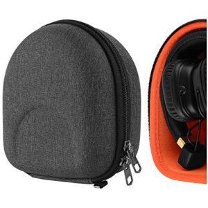 geekria shield headphones case compatible with marshall major ii, major iii, major iv, mid anc case, replacement hard shell travel carrying bag with cable storage (dark grey)