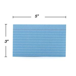 Emraw Ruled Colored Index Card Plain Back 3”x5” – For School, Home & Office (Pack of 200 Count)