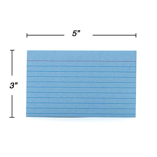 Emraw Ruled Colored Index Card Plain Back 3”x5” – For School, Home & Office (Pack of 200 Count)