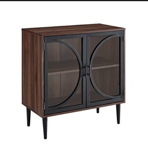 walker edison industrial buffet entryway storage cabinet doors-dining room storage bar cabinet-living room, 30 inch, dark walnut