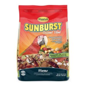 higgins sunburst gourmet blend macaw parrot bird food, 3 lb. bag. fast delivery!!! large parrot food