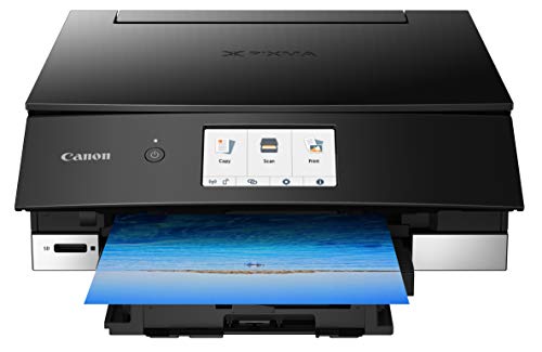 Canon TS8220 Wireless All in One Photo Printer with Scannier and Copier, Mobile Printing, Black, Works with Alexa