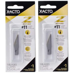 2-PACK - X-ACTO Z Series Light-Weight Replacement Blade, No 11, 4-7/8 in L, Stainless Steel Blade, Gold Hue, 5 blades per pack