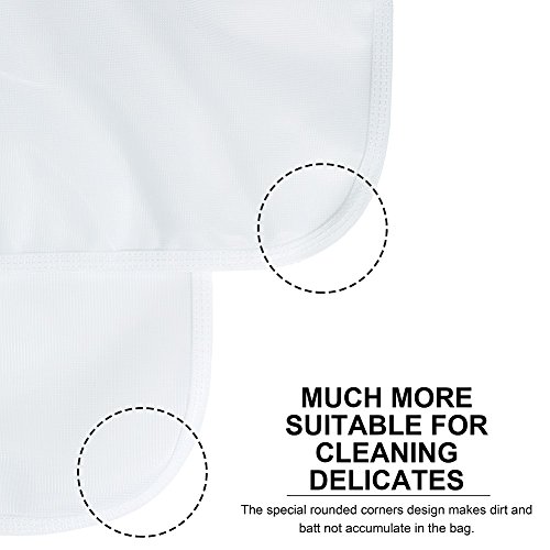 TENRAI 3 Pack (3 Medium) Delicates Laundry Bags, Bra Fine Mesh Wash Bag, Use YKK Zipper, Have Hanger Loops, Zippered, Protect Best Clothes in The Washer (White)