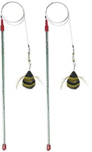 go cat cat catcher da bee cat toy, handmade in the usa (1 bee) (2-pack)