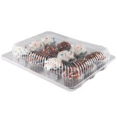 Dozen Cupcake Containers - Case of 24 cupcake boxes plastic 12 Compartment Cupcake Containers 12 count dozen cupcake containers Holds 12 Cupcakes (24, 12 Cavity Cupcake Container)