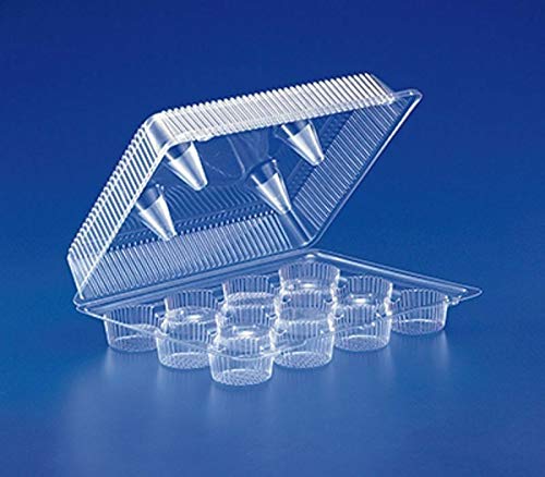 Dozen Cupcake Containers - Case of 24 cupcake boxes plastic 12 Compartment Cupcake Containers 12 count dozen cupcake containers Holds 12 Cupcakes (24, 12 Cavity Cupcake Container)