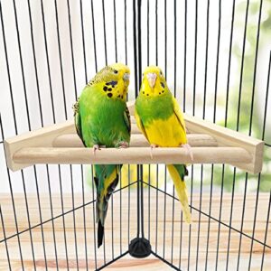 Litewoo Bird Perch Corner Platform Stand Shelf for Birds Budgie Parakeet Cockatiel Conure Cockatoo（Ladder）