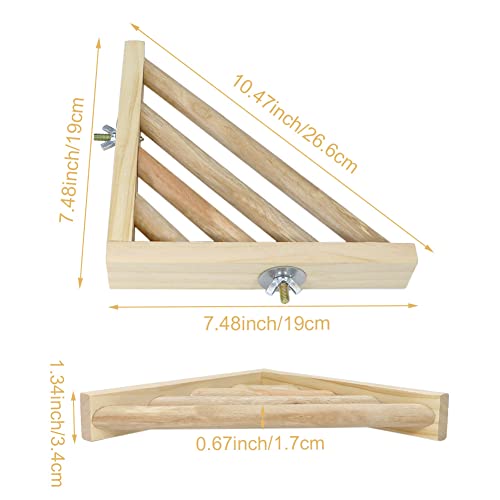 Litewoo Bird Perch Corner Platform Stand Shelf for Birds Budgie Parakeet Cockatiel Conure Cockatoo（Ladder）