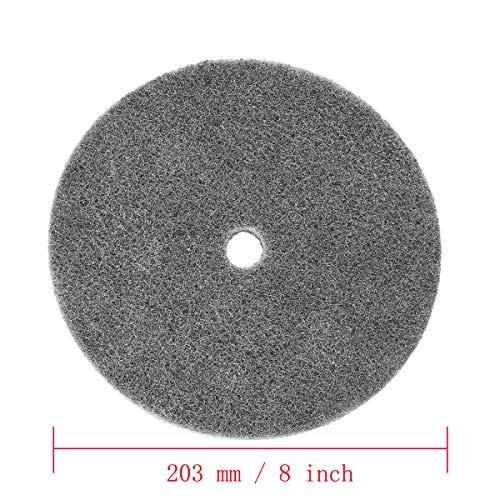 COMOK 8Inch 203mm Dia 180# Grit Nylon Fiber Polishing Buffing Wheel, Dark Gray