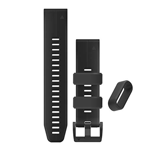 Fastener Rings Compatible for Fitbit Versa Versa 2 Versa 3 Versa 4 Versa SE Versa Lite Sense Bands 6-PACK Security Loop Holder Keeper Retainer Fixed Non-Slip Silicon Loops for Versa Smartwatch,Black