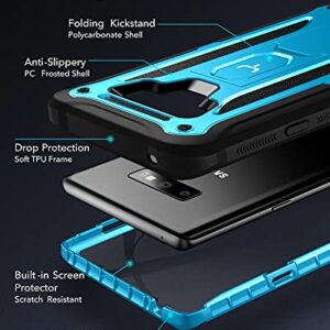 YOUMAKER Kickstand Case for Galaxy Note 9, Full Body with Built-in Screen Protector Heavy Duty Protection Shockproof Rugged Cover for Samsung Galaxy Note 9 6.4 Inch - Blue