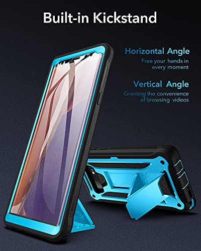 YOUMAKER Kickstand Case for Galaxy Note 9, Full Body with Built-in Screen Protector Heavy Duty Protection Shockproof Rugged Cover for Samsung Galaxy Note 9 6.4 Inch - Blue