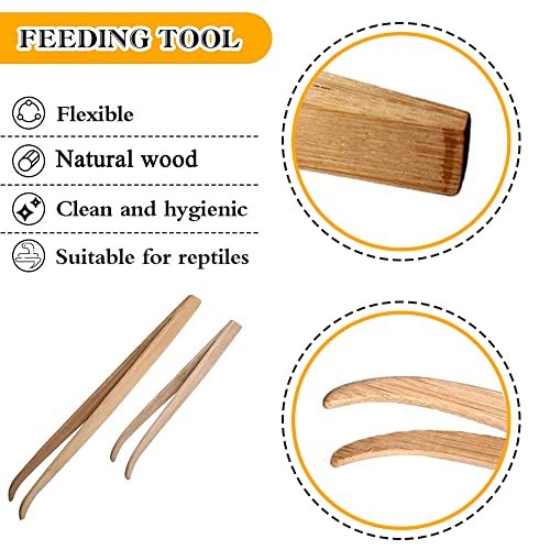 ASOCEA Reptile Bamboo Tweezers Lizard Feeder Tongs Feeding Tools for Bearded Dragons Lguanas Lizards Turtles Geckos Corals(Pack of 2)