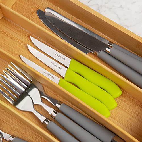 Brenium Paring and Garnishing Knife, 12-Piece Set, Knives with Straight Edge 3 Inch Blade, Stainless Steel, Spear Point, Fruit and Vegetable Cutting and Peeling, Green