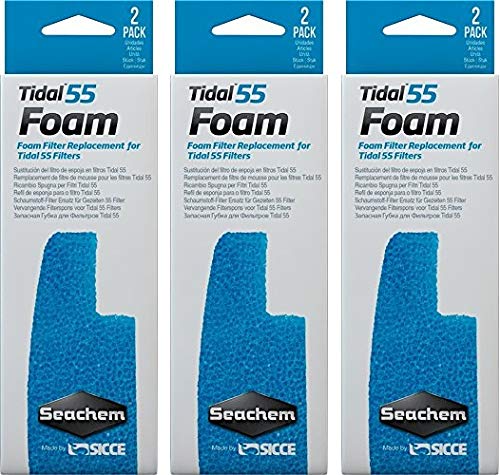 Seachem Laboratories Tidal 55 Foam Filters, 2 Filters Per Pack (6 Pack)