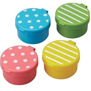 Torune Condiment Mayo Containers two set for Bento Lunch Box Mini Animal Friends and Dot Border Total 8 cups