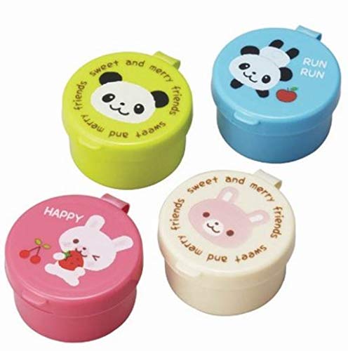 Torune Condiment Mayo Containers two set for Bento Lunch Box Mini Animal Friends and Dot Border Total 8 cups