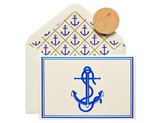 Papyrus Blank Cards with Envelopes, Nautical Anchor (16-Count)