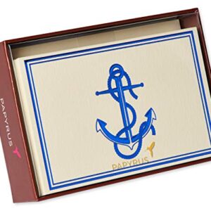 Papyrus Blank Cards with Envelopes, Nautical Anchor (16-Count)