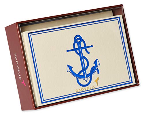 Papyrus Blank Cards with Envelopes, Nautical Anchor (16-Count)