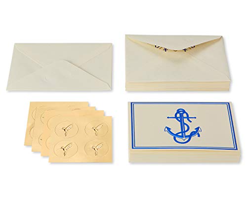 Papyrus Blank Cards with Envelopes, Nautical Anchor (16-Count)