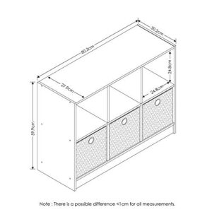 Furinno Basic 3x2 Bookcase Storage, White/Black, 6-Cube with Bin