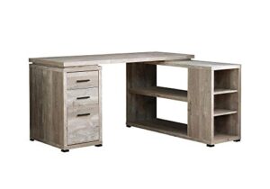 monarch specialties computer desk, home office, corner, left, right set-up, storage drawers, l shape, work, laptop, laminate, beige, contemporary, modern