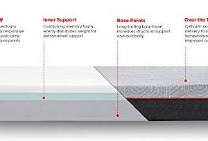 Amazon Brand - Rivet Memory Foam Mattress, Medium Firm Supportive Pressure Relief with Celliant Cover for Restorative Sleep, 10 inch, Full, Grey