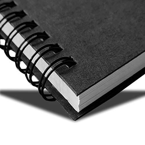 Spiral Notebook, 3Pack Spiral Journal, Thick Pure White Paper 120 Pages Wirebound Notebooks, Sketch Pads& Planner（Black)