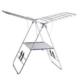 bino gullwing collapsing foldable laundry drying rack, white