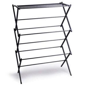 bino 3-tier collapsing foldable laundry drying rack, black