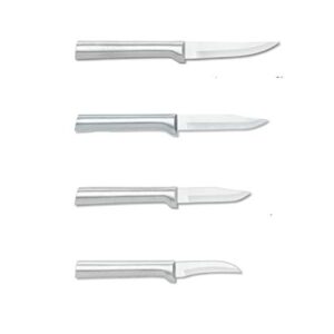 Rada Cutlery Paring Knives Starter Kit 4 Piece Stainless Steel Knife Set with Brushed Aluminum Handles Made in The USA