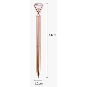 Onwon 6 Pieces Big Crystal Diamond Pens Gold Metal Ballpoint Pens & 3 Pieces Ballpoint Pen Refills in Black Ink