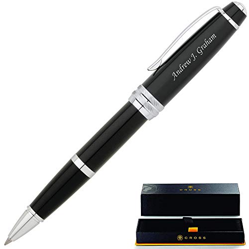 Dayspring Pens Engraved Cross Pen | Personalized Cross Bailey Black Lacquer Rollerball Gift Pen in Premium Pen CaseAT0455-7 - Custom Name Engraved