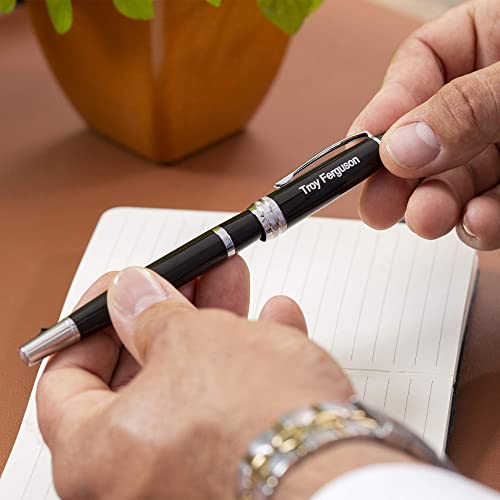 Dayspring Pens Engraved Cross Pen | Personalized Cross Bailey Black Lacquer Rollerball Gift Pen in Premium Pen CaseAT0455-7 - Custom Name Engraved