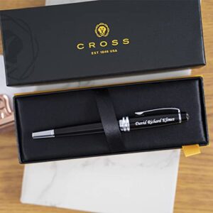 Dayspring Pens Engraved Cross Pen | Personalized Cross Bailey Black Lacquer Rollerball Gift Pen in Premium Pen CaseAT0455-7 - Custom Name Engraved