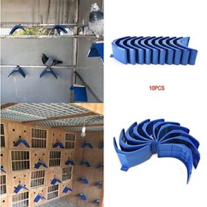 LVOERTUIG 10pcs Pigeon Stand Dove Rest Stand Pigeon Perch Roost Frame Grill Dwelling Pigeon Perches Roost Bird Supplies Accessories(Blue)