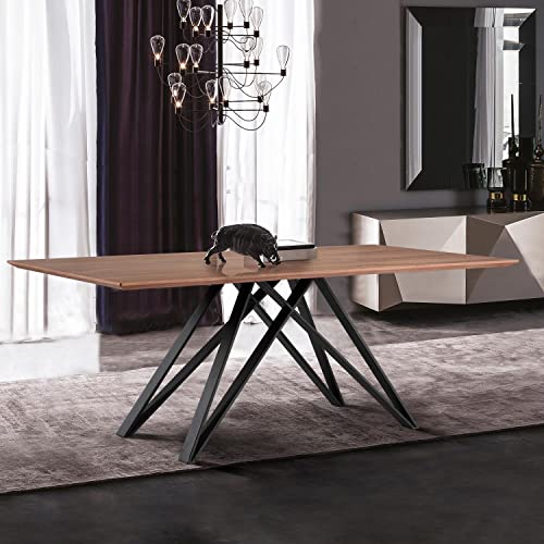 Armen Living Modena Dining Table, Matte Black 79 x 30 x 39.5