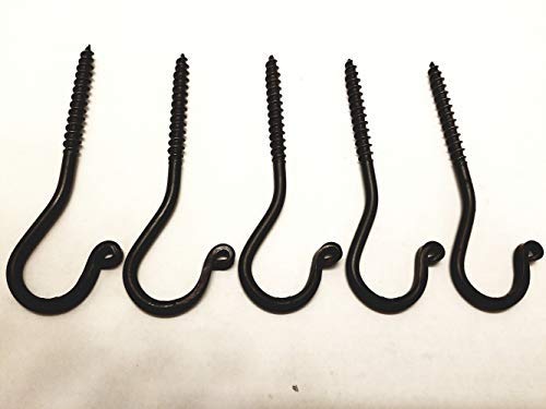 5 Pack Wrought Iron Ceiling Hook Screw Country Primitive Décor Hardware