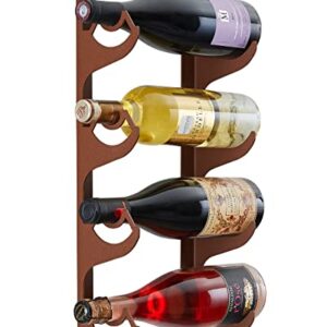 di prima usa Wine Rack Wall Mounted for Wine Bottles - Luxury Metal Wine Rack Mount - Long-Lasting Hanging Wine Rack for Wall Mount, Cellar, Kitchen, Living Room - Single Depth Row – 4 Bottles