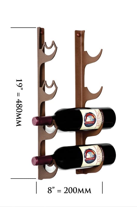 di prima usa Wine Rack Wall Mounted for Wine Bottles - Luxury Metal Wine Rack Mount - Long-Lasting Hanging Wine Rack for Wall Mount, Cellar, Kitchen, Living Room - Single Depth Row – 4 Bottles