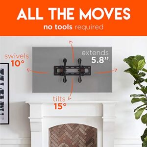 ECHOGEAR Advanced Tilt TV Wall Mount - Extends to Enable Maximum Tilt Range On Large TVs Up to 86" - Fireplace Friendly Design with Universal Bracket & Easy Install