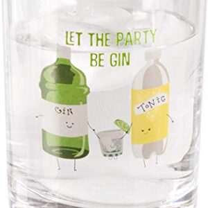 Pavilion Gift Company Pavilion-Let The Party Be Gin-11 oz Low Ball 11 oz Rocks Glass, 1 Count (Pack of 1), Green