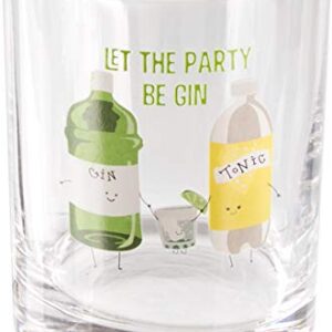 Pavilion Gift Company Pavilion-Let The Party Be Gin-11 oz Low Ball 11 oz Rocks Glass, 1 Count (Pack of 1), Green